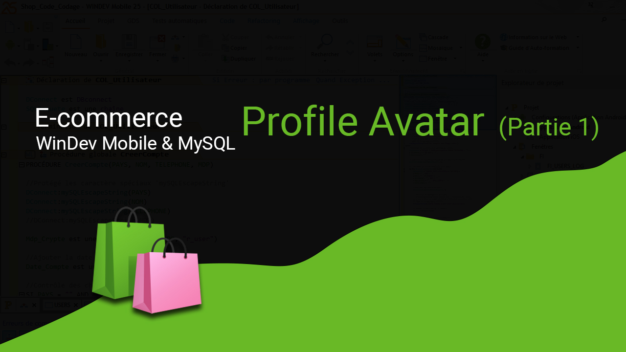 E-commerce WinDev Mobile et MySQL ~ Profile Avatar